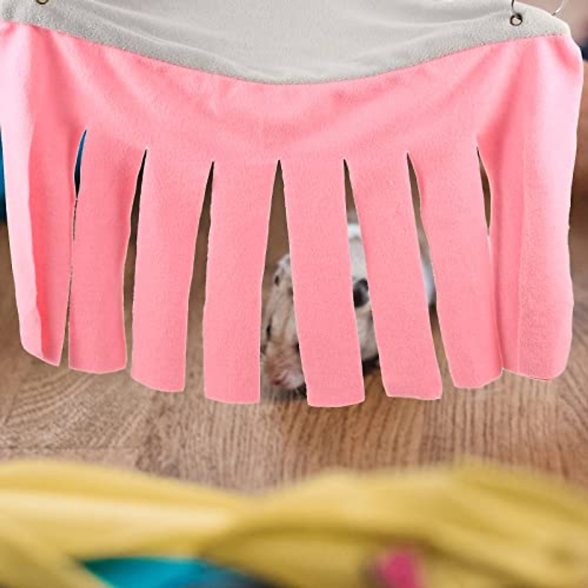iplusmile Sides Fit Pig Bed for Peekaboo House Pet Rat Ferrets Small Animal Hamsters Hanging Hammock Curtain Squirrel Mice Corner Chinchilla Hedgehog Forest Fleece Animals Decor Bunny