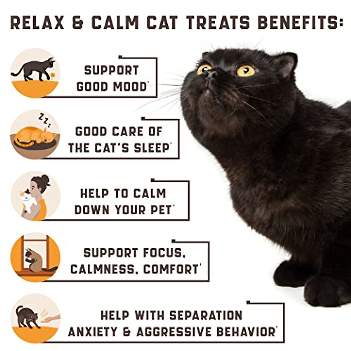 Cat Calming Treats for Stress and Aggressive Behavior - Help Reduce Cat Anxiety and Promote Relaxation - Thunderstorms, Grooming, Traveling - Hemp Calming Cat Treats with American Quality - 135 Chews