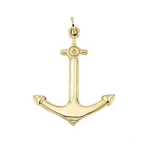 Lucchetta - Fine Nautical Gold Anchor Pendant Jewelry - Recommended Gift for Sailors! | Men's Women's 14k Pendants for Necklaces (up to 4mm) | Authentic Italian Jewelry from Italy