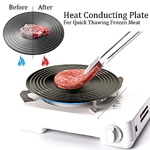 WUWEOT Gas Stove Diffuser Set of 2, 9.3'' & 11'' Range Heat Diffuser Plate, Aluminum Gas Reducer Flame Guard Simmer Ring Plate, Round Fast Defrosting Tray, Protects Pot Cookware Accessories