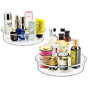 Adoco Lazy Susan Organizer, 12 inch Clear Lazy Susan Turntable Organizer for Cabinet - Kitchen Cabinet Organizer Pantry Organization and Storage