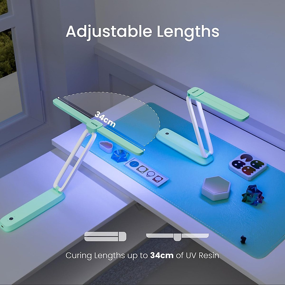 Resiners UV Light for Resin Curing, UV Resin Light, Wireless & Rechargeable UV Lamp, 3-in-1 Uses, Foldable Blacklight Ultraviolet LED, Craft Supplies Tools for Resin Molds, Jewelry Making, DIY Decor