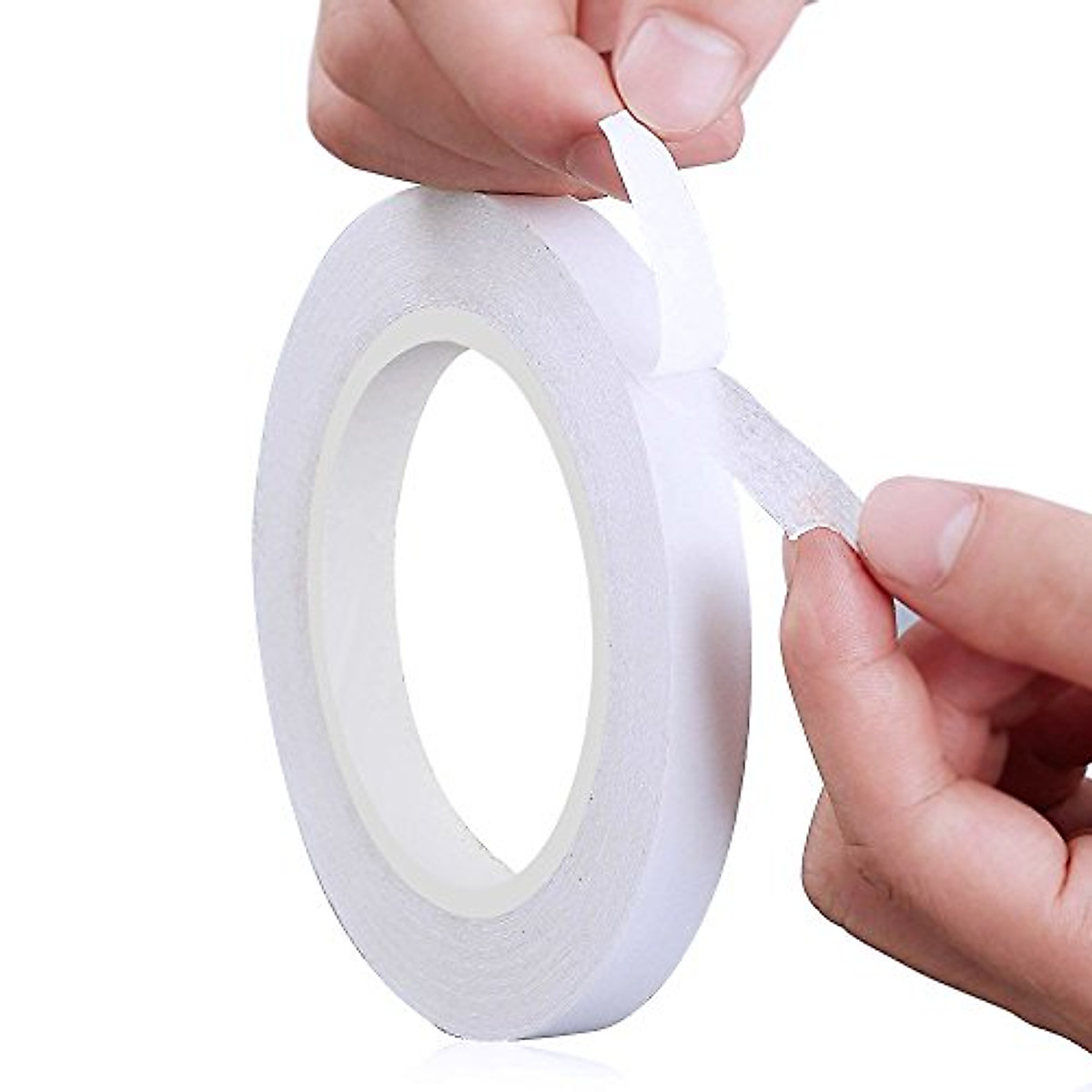 SIQUK 4 Rolls Double Sided Tape Strong Adhesive Sewing Tape with 1pc Mini Scissor for Craft Class Office, 39.4 Yards Each Roll (Width: 6mm/ 9mm/ 12mm/ 15mm)