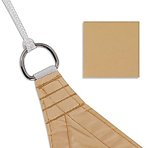 AOGESHI Shade Sail Waterproof Rectangle Sand 10'x13' Sun Shade 95% UV Block Awning for Outdoor Patio and Garden Yard Activitie