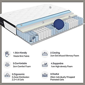 Avenco Queen Mattresses 10 Inch, Hybrid Queen Mattress Medium Firm, Queen Mattress in a Box with Gel-Infused Memory Foam & Pocketed Motion Isolation, Breathable Knit Fabric, Strong Edge Support