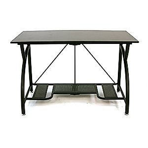 Origami Folding Computer Desk for Office Study Students Bedroom Home Gaming and Craft | Space Saving Foldable Design, Fits Dual Monitors and Laptop, Collapsible, No Assembly Required | Black, Large (RDE-01)