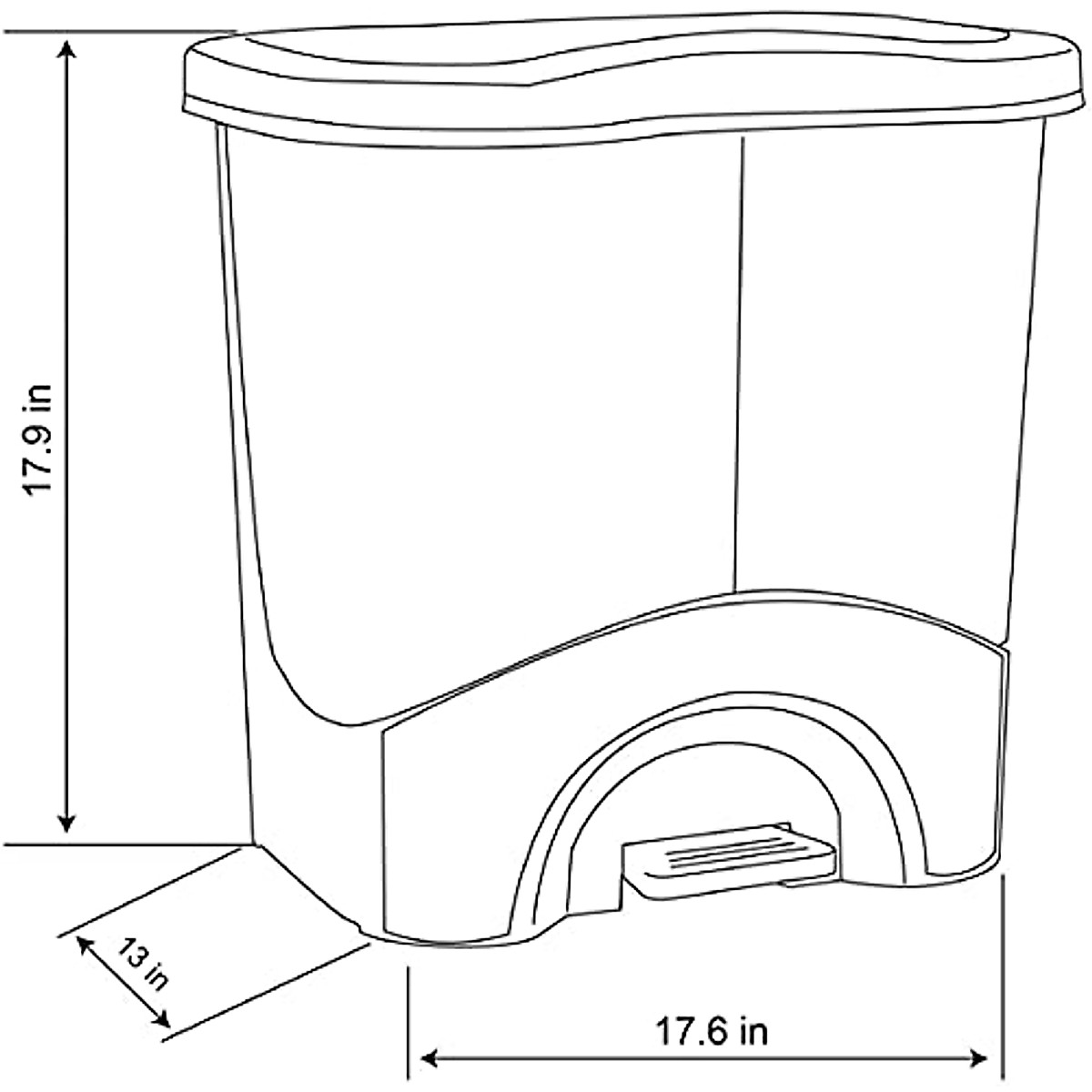 Mintra Home Trash Bins - (17.5inW x 17.5inH x 13inD) - Double Bin - Green/Blue - Recycle, Trash, Can, Bin, Garbage, Plastic, Wastebasket, Adjustable, Removable, Home, Office, Durable