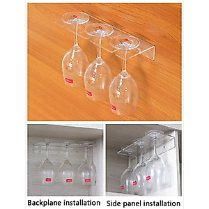 Wine Glass Holder Under Cabinet Goblet Wine Glass Holder Kitchen Cabinet Storage Rack Cup Hook Tableware Storage Rack Suitable for bar Kitchen (2 Set)