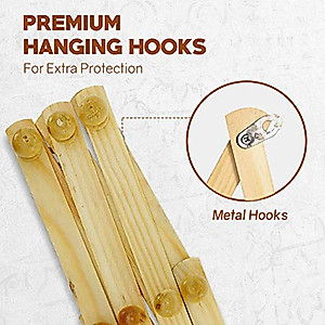 RAM-PRO Accordion Style Wood Expandable Rack Hat, Cap, Belt, Umbrella Coffee Mug Wall Wooden Pegs