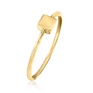 Ross-Simons 18kt Yellow Gold Square Ring. Size 10