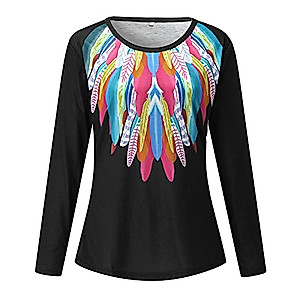 Womens Tops Dressy Women's Plus Size Long Sleeve Tops Lace Knit Blouses Casual Shirts Black
