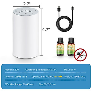 X-PEST Portable Mosquito Repeller Device Outdoor Insect Repellent Effective Mosquito Protection Indoor Natural Ingredients Rechargeable USB Essential Oil Waterless Diffuser 40ft Protection 2 Refills
