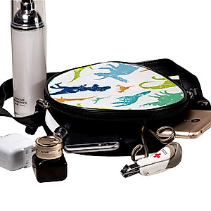 T-Rex Dinosaur. Canvas Round Crossbody Bag Women Shoulder Bag Circle Purse Handbags for girls