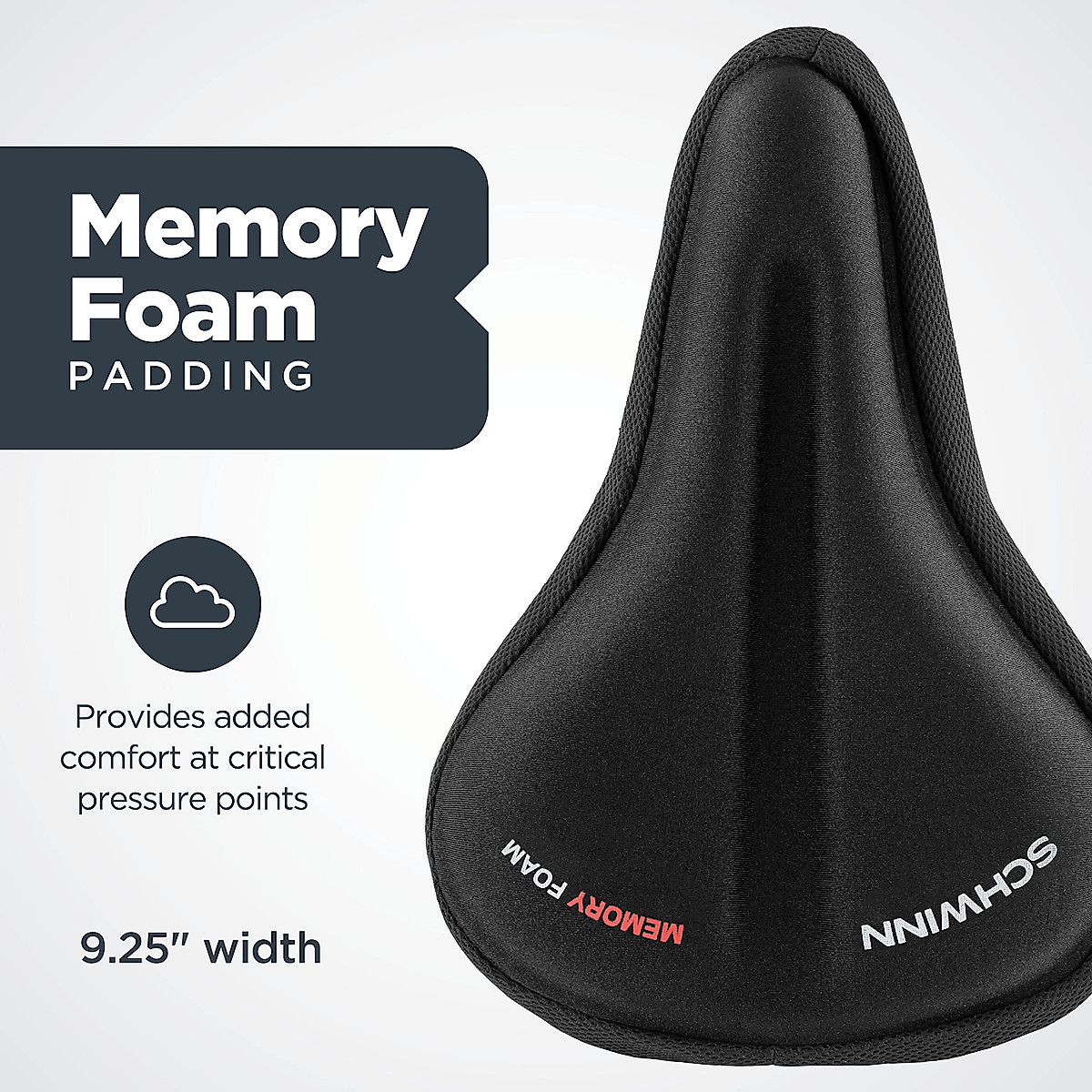 Schwinn Comfort Bike Sport Seat Cover, Memory Foam Padding, Fits Traditional Road and Mountain Bikes
