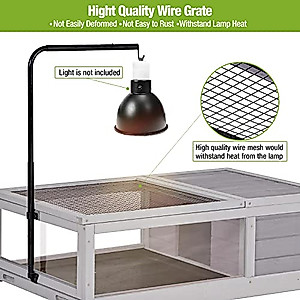 GUTINNEEN Tortoise Habitat Indoor Tortoise Enclosure with Adjustable Reptile Light Stand Large Wooden Turtle Cage with Two Trays