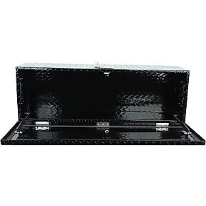 PRFFWK Diamond Plate Truck Bed Tool Box Aluminum Trailer Storage Box for Truck Bed, Pickup, RV, Trailer, Waterproof Truck Box with Side Handle and Lock Keys-39 x 13 x 10 inch,Black