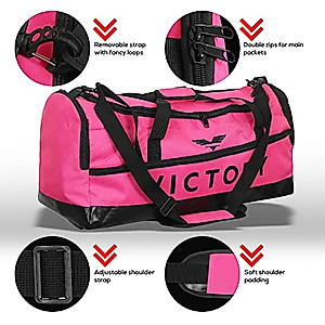 Victory Martial Arts Large Breathable Duffle Bag for MMA Gear, Boxing Gear, Gym or other Sports (Pink)