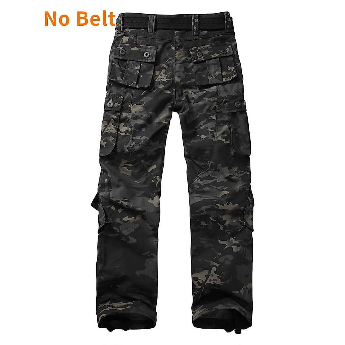 GSGGIG Men's Outdoor Hiking Pants, Tactical Pants Lightweight Casual Work Ripstop Cargo Pants for Men with Pockets No Belt 3355 Black CP CAMO 44