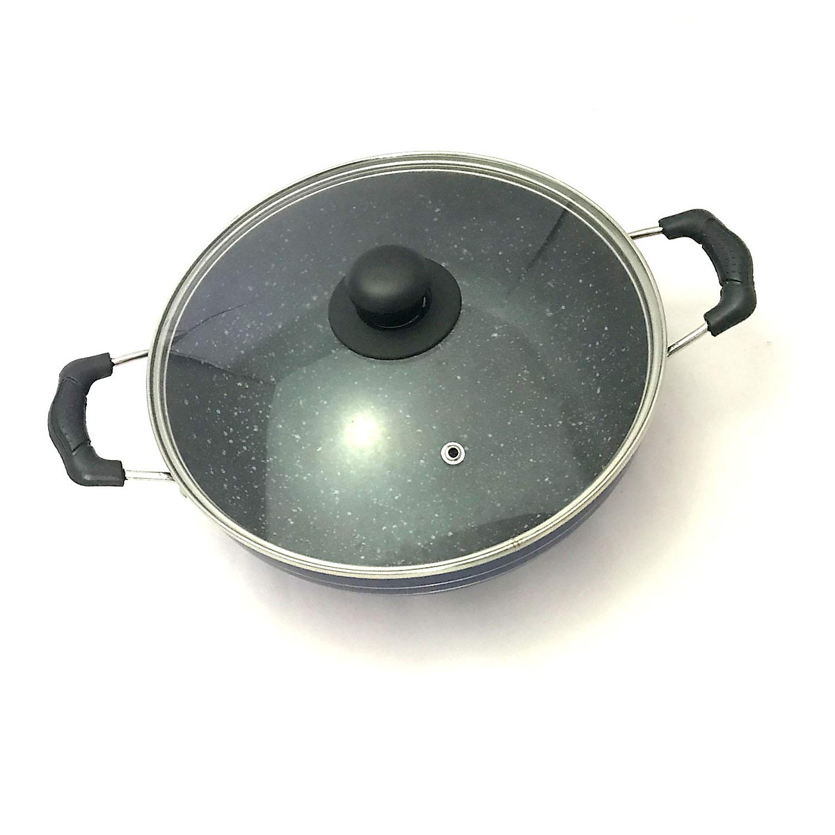 Deep Kadhai Aluminium Non Stick Kadai with Glass Lid Deep Fry Kadai Non Stick Cookware Cooking Pan Non Stick All Purpose Pan Stir Fry Pan Multipurpose Pan Aluminium Kadhai