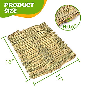 Hiflora Rabbit Grass Mats 6 Pack Bunny Bed Rabbit Toys Easy for Burrowing Natural Grass Scent Bunny Toys for Rabbits Indoor, Guinea Pig, Hamster, Hedgehog Comfortable and Cozy Environment