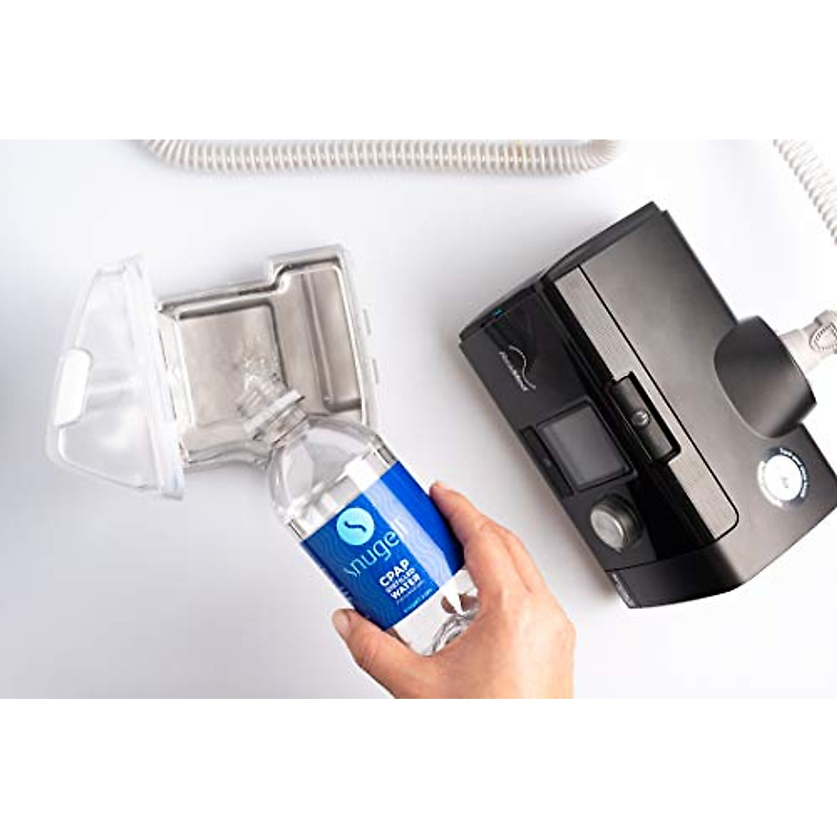 Distilled Water for CPAP Humidifiers by Snugell™ | 12 Bottle Pack 12oz H20 | Travel Friendly | 12oz H2O | Made in USA