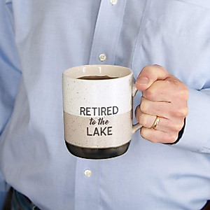 Pavilion - Retired To The Lake - Large 15 Oz Stoneware Coffee Cup Mug