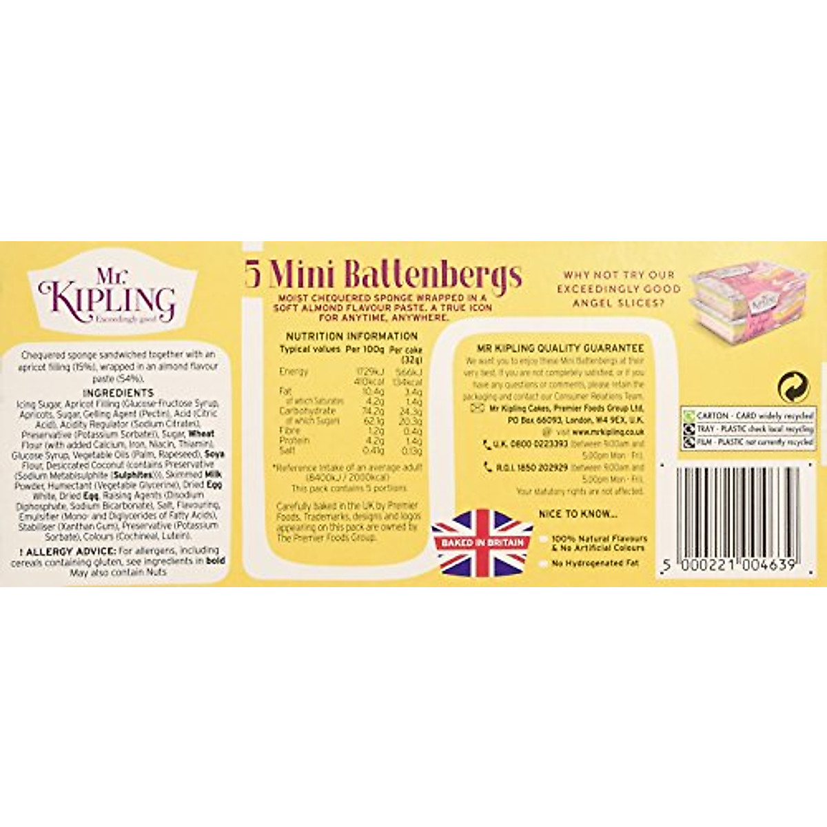 Mr Kipling Mini Battenbergs 5ea