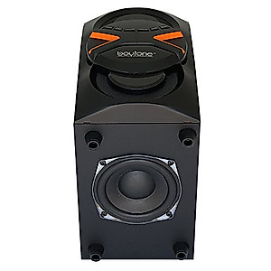 Boytone BT-326F, 2.1 Bluetooth Powerful Home Theater Speaker System, with FM Radio, SD USB Ports, Digital Playback, 40 Watts, Disco Lights, Full Function Remote Control, for Smartphone, Tablet., Black