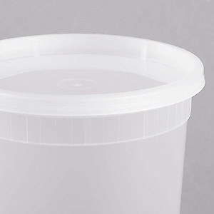 THE CONTAINER 32oz deli containers with lids | 24 Large 1 Quart Leakproof Clear Plastic Storage Containers with Lids | Microwavable, Freezer