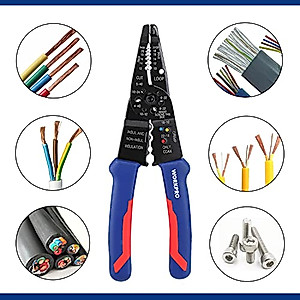 WORKPRO 8-Inch Wire Stripper, Multi-Tool Wire Cutter for Stripping, Cutting and Crimping, W091033AE