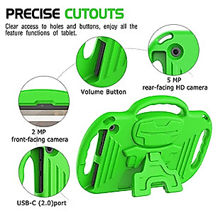 AVAWO Kids Case for Amazon Fire HD 10 & Fire HD 10 Plus Tablet (2021 Release,11th Generation), with Shoulder Strap, Lightweight Shockproof Handle Kids Case for Fire HD 10 2021 Tablet, Green