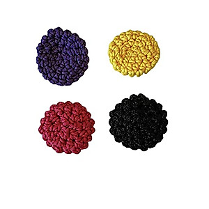Handmade Nylon Yarn Kitchen Scrubbies - Scouring Pad - Pot Scrubbers - Sponge - Reusable - set of 4 - double thickness - 3.5 inch/palm size