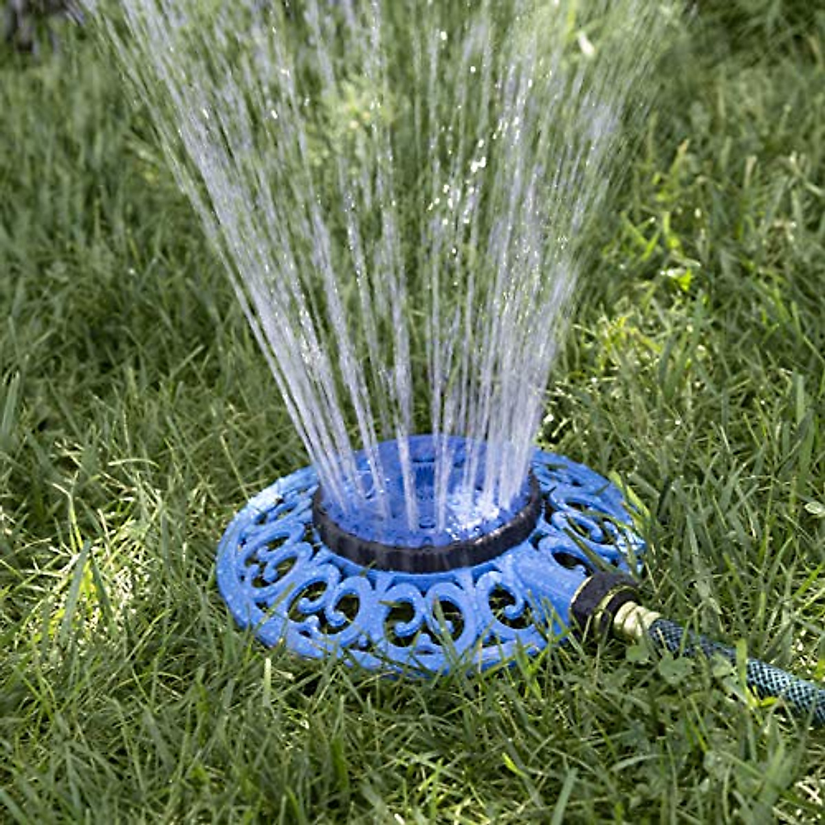 Sprout 65102-AMZ Metal 8-Pattern Sprinkler and QuickConnect Product Adapter Amazon Bundle, Blueberry Blue