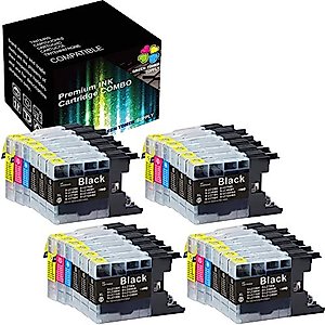 Green Toner Supply Compatible LC-75 XL (12xB+4xCYM) LC75 Ink Cartridges High Yiled, for MFC-J425W MFC-J625DW MFC-J825DW MFC-J6910DW Printer