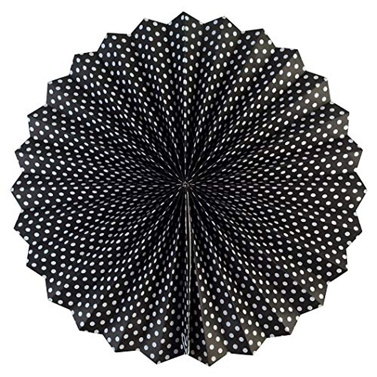 18pcs Party Hanging Paper Fans Set Black White Round Paper Fans Decorative Pattern Folding Fans Halloween Hanging Paper Fan Garlands for Halloween Birthday Wedding Graduation Events Accessories