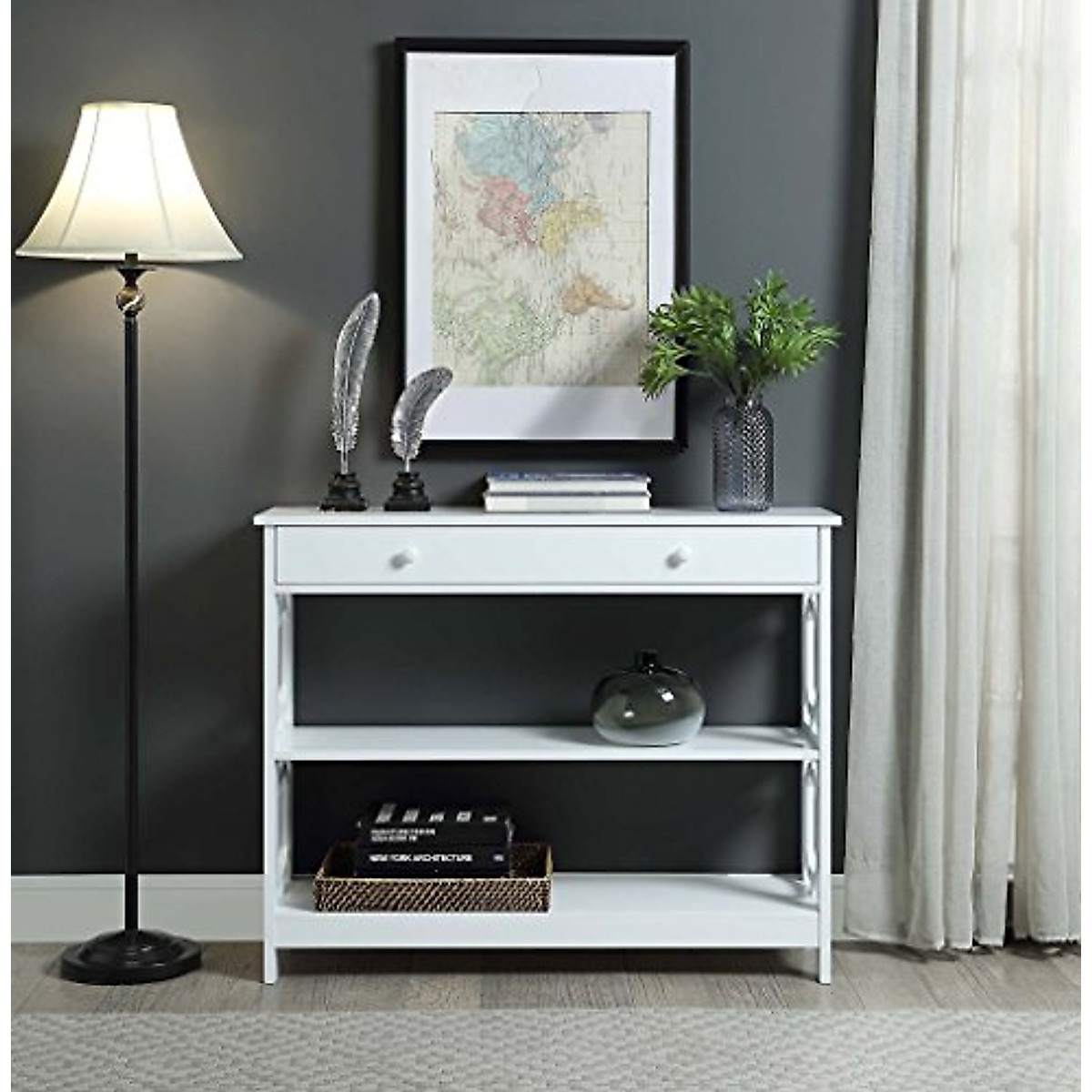 Convenience Concepts Omega 1 Drawer Console Table, White