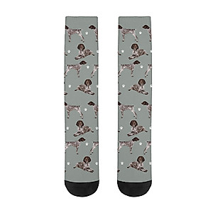 Subvise Funny German Shorthaired Pointer Dog Crew Socks,Personalized Pet Athletic Winter Socks for Men Women (German Shorthaired Pointer)