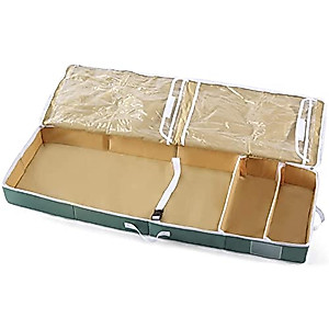 Vencer Holiday 42" Structured Wrap Storage Organizer Under-Bed Storage Container for Holiday Storage of Gift Bags, Green,VHO-029