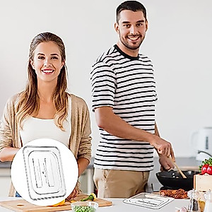 Hoolerry 24 Pcs Polycarbonate Food Pan Lid with Handle 1/6 Size Hotel Pan Cover Clear Hotel Pan Lid for Restaurant Commercial Food Container and Storage