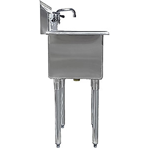 Stainless Steel One Compartment Laundry Utility Room Mop Sink with Faucet - NSF