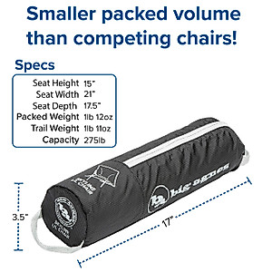 Big Agnes Skyline UL Ultralight Backpacking Chair, Black