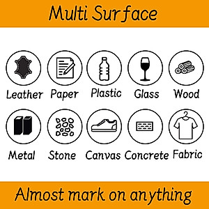 Paint Pens Paint Markers Never Fade Quick Dry and Permanent, 12 Color Oil-Based Waterproof Paint Marker Pen Set for Rock Painting, Ceramic, Wood, Fabric, Plastic, Canvas, Glass, Mugs, DIY - TF001