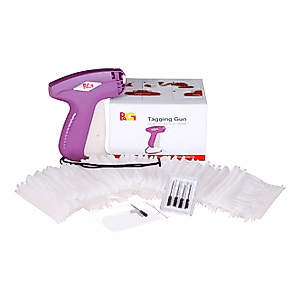 PAG Standard Tagging Gun Price Tag Attacher Gun for Clothing with 5 Needles and 2000 2" Barbs Fasteners, Purple