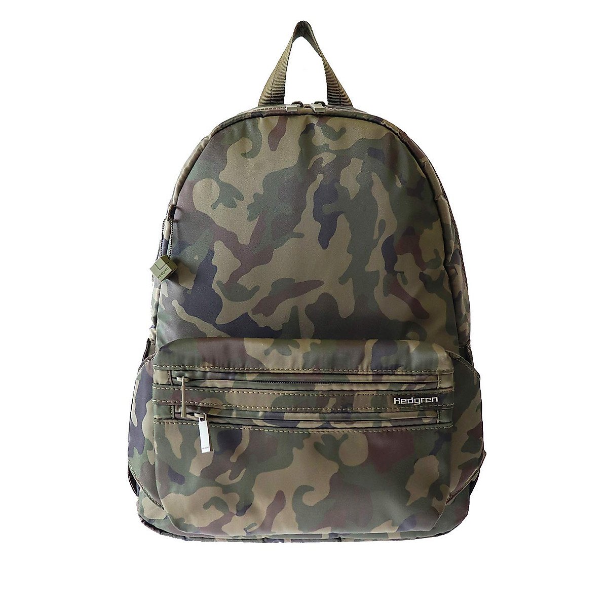 Hedgren Earth Sustainably Made Backpack with Detachable Waistpack, Olive Camo Green