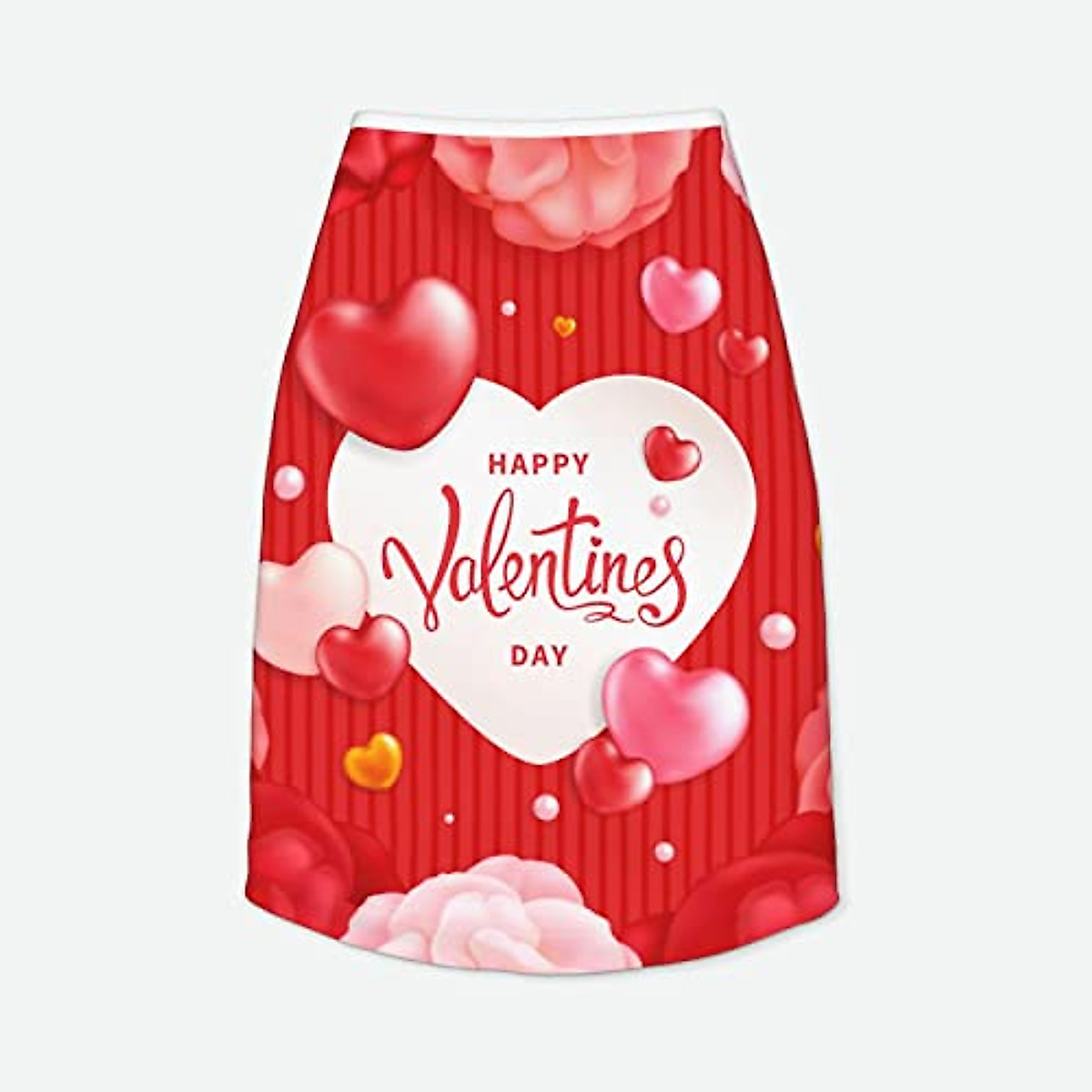 Red Love Heart Flowers Dog Puppy Cotton T-Shirt, Valentines Day Breathable Pets Apparel for Kitty Cats Dogs All Seasons 2XL