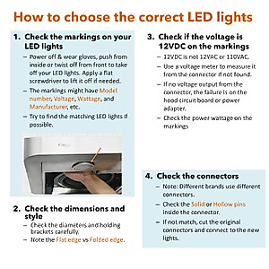 Awoco LED Light Bulbs Replacement for Range Hoods - 12V DC, 2W, Cooker Hood led Light Bulbs with 3000K Warm Yellow (Pack of 2)