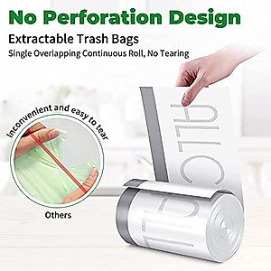 Allclean 2-4 Gallon Trash Bag,Small 4 Gallon Kitchen Drawstring Trash Bag, Unscented Bathroom Garbage Bag Waste basket Liners Fit 11-14 liters for office,Car(90 White Bags)