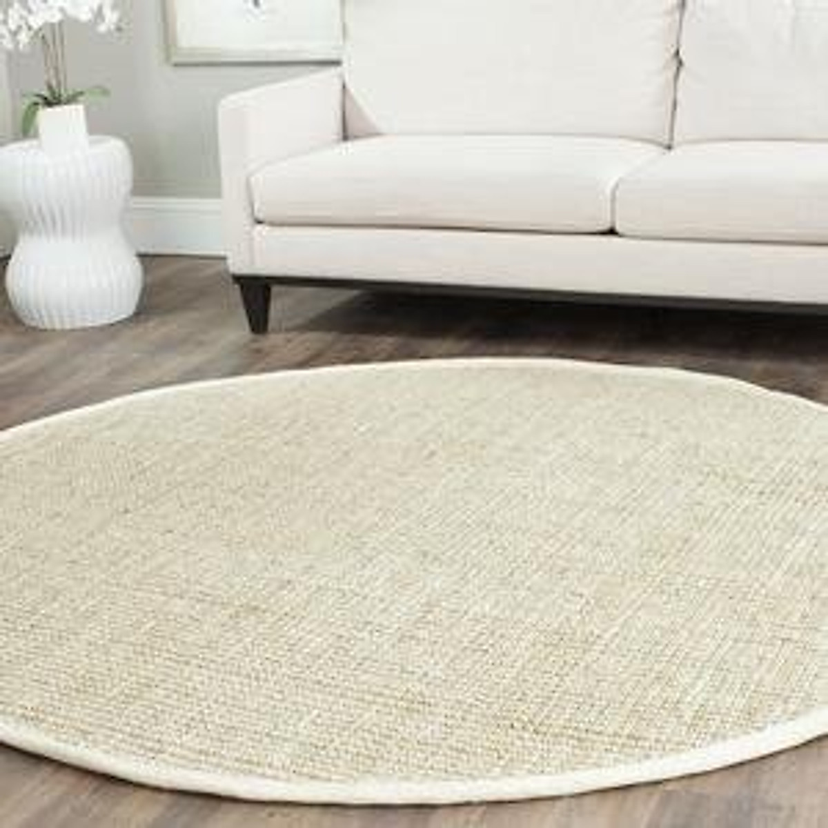 SAFAVIEH Natural Fiber Collection Area Rug - 8' x 10', Ivory, Handmade Farmhouse Jute, Ideal for High Traffic Areas in Living Room, Bedroom (NF730A)