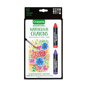 Crayola Signature Premium Watercolor Crayon Sticks & Paintbrush, 12 Count, Gift