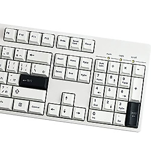 Premium PBT Minimalist Black and White Keycaps - Cherry Profile, DYE Sublimation, 129 Keys for Cherry MX Switches Mechanical Keyboards